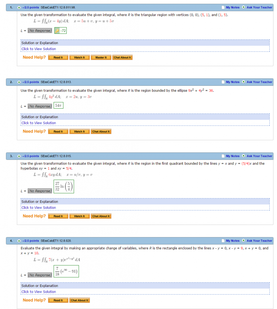 12.8 – Webassign Answers
